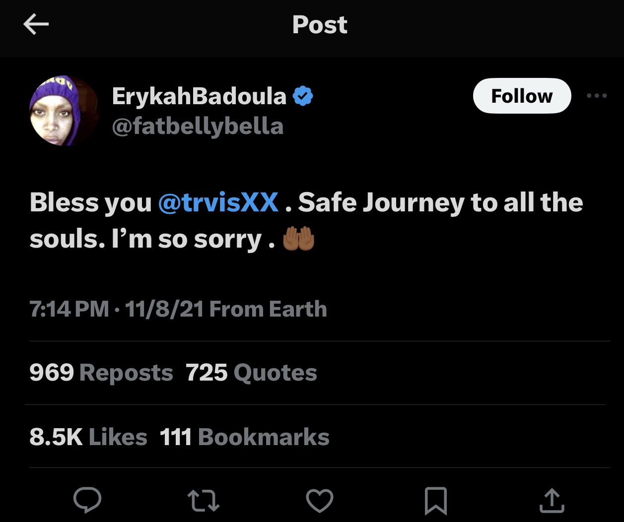 Erykah Badu Fires Back At Social Media User Over Post Where She ...