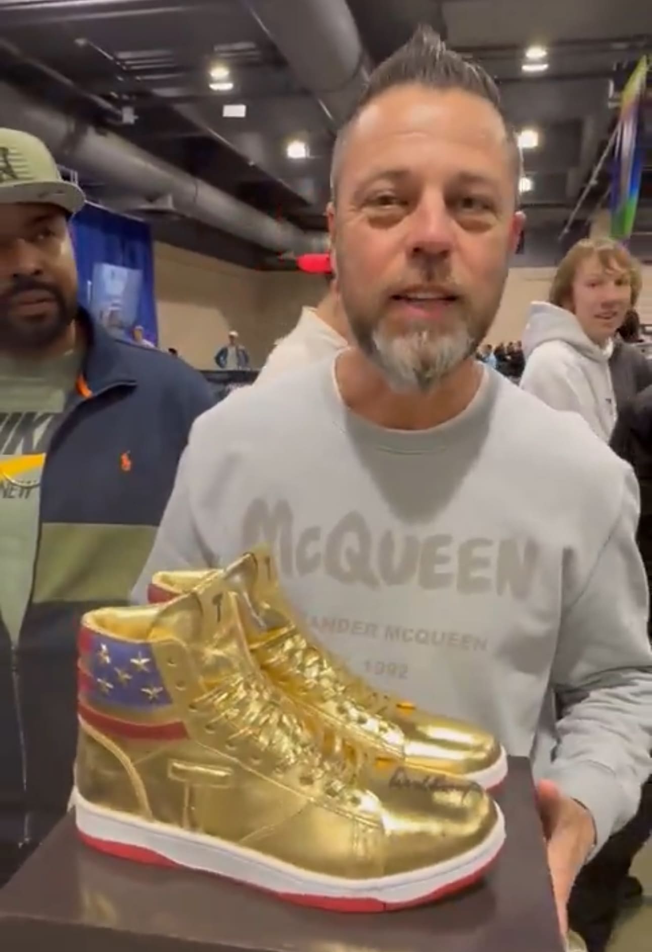 Donald Trump: Man Secures First-Ever 'Never Surrender' Gold-High Top ...