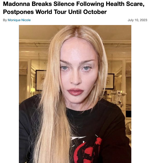 Madonna Reflects On 'Near Death Experience' That Had Her In An Induced ...