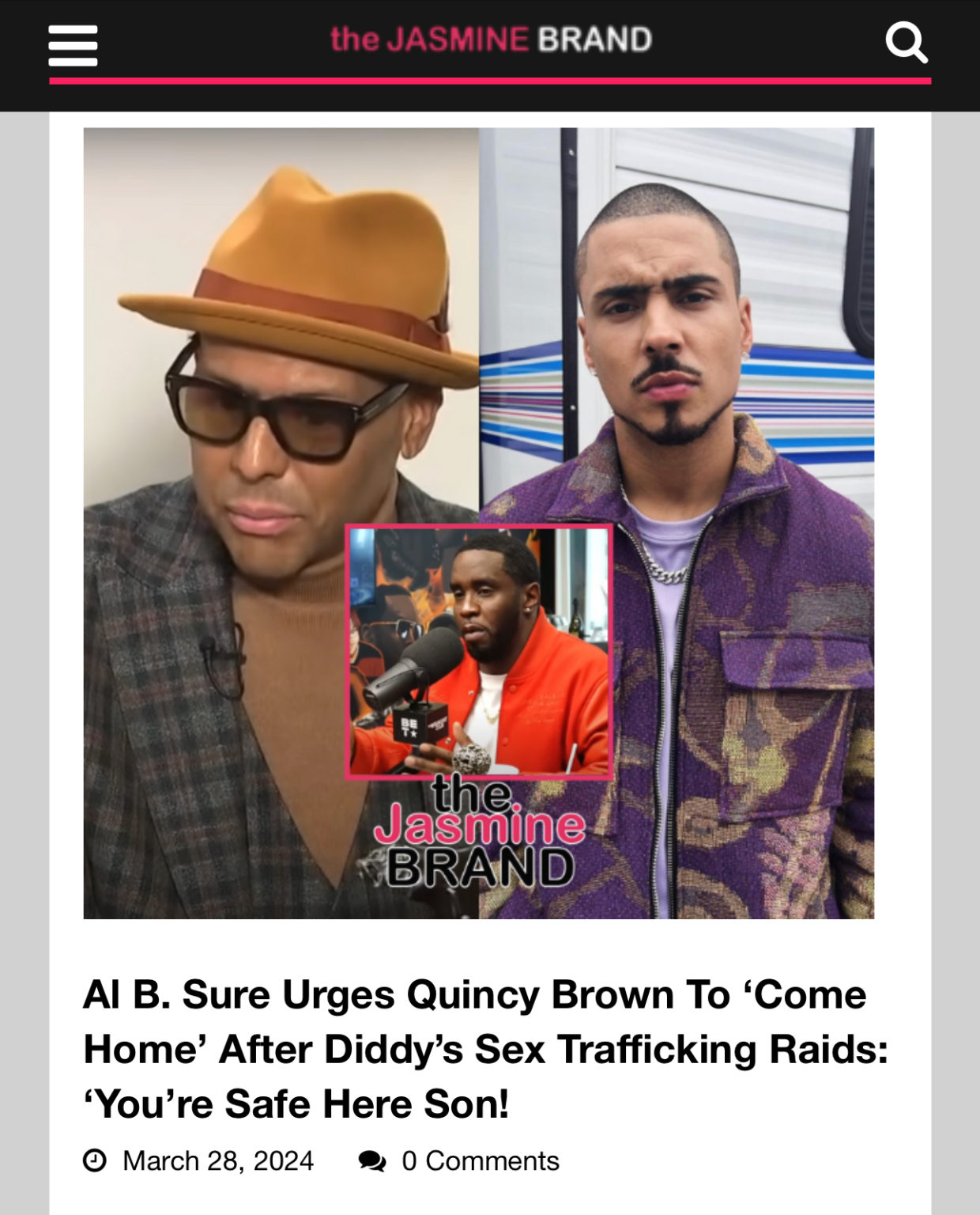 Quincy Brown Addresses Fans' Speculation That He's 'Missing' Amid Diddy ...