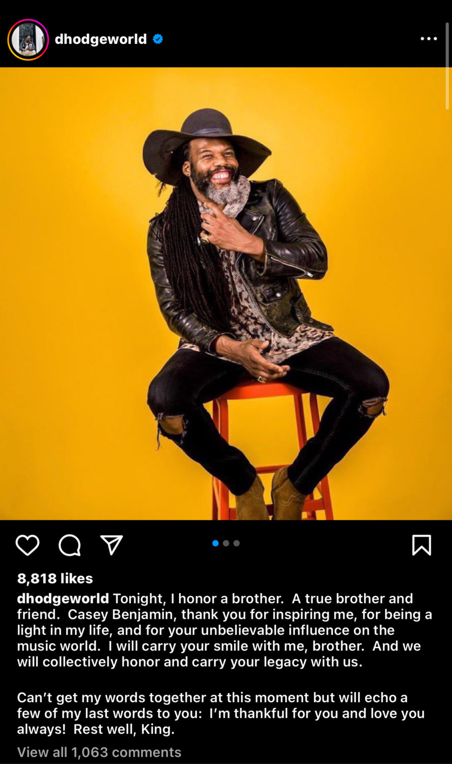 Casey Benjamin Dies: Grammy-Winning Saxophonist Was Reportedly 45 ...