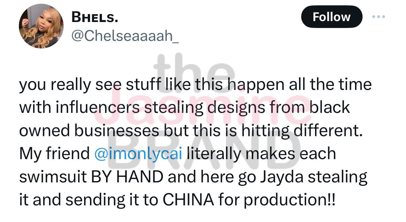 Jayda Cheaves Apologizes After Being Accused Of Stealing Swimwear ...