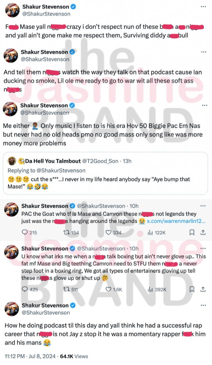 Mase & Cam'ron Get Into Heated Online Exchange w/ Boxer Shakur ...