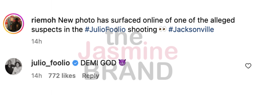 Julio Foolio’s Instagram Account Comments 'Demi God' Under Leaked Photo ...