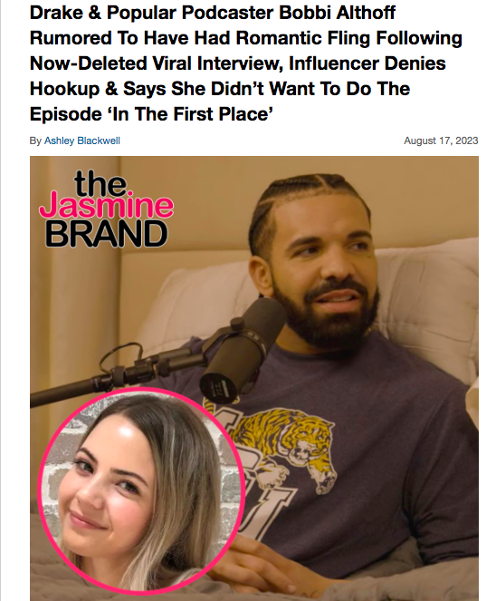 Podcaster Bobbi Althoff Shuts Down Rumors She Has Sexual Relationships ...