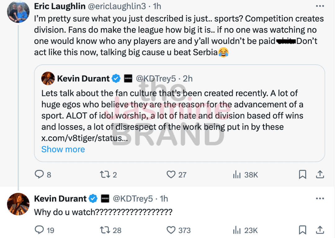 Kevin Durant Goes Off On X Users Criticizing Team USA's Win Over Serbia ...