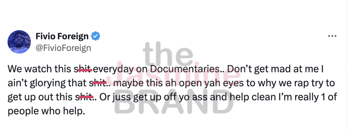 Fivio Foreign Says 'I Ain't Glorifying That Sh*t' After Posting Video ...