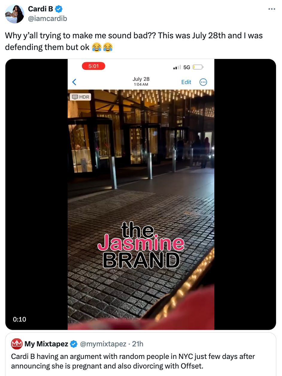 Cardi B Sets Record Straight After New Video Shows Her Yelling ‘B*tch I ...