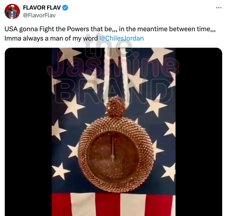 Flavor Flav Gifts Gymnast Jordan Chiles Bronze Clock Necklace After ...