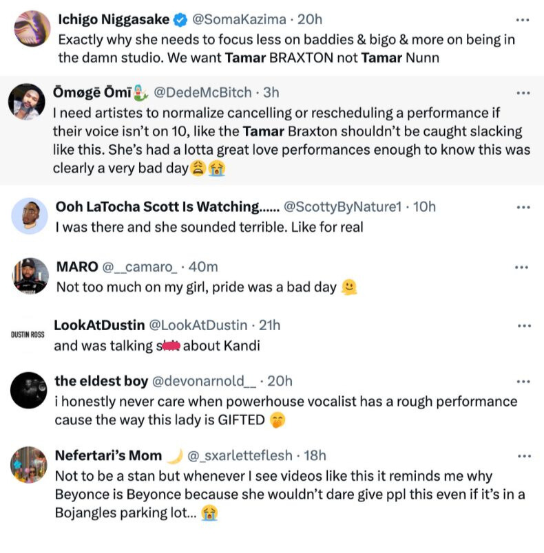 Tamar Braxton's Black Pride Performance Sparks Debate Over Her Vocals ...