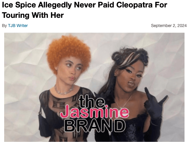 Ice Spice Says Cleotrapa Is 'Entitled' & 'Crashing Out' As She Responds ...