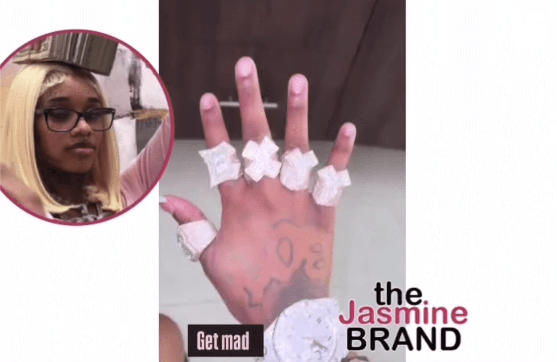 Sexyy Red Shows Off Her Icy Initial Rings! - theJasmineBRAND
